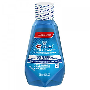 Crest Pro-Health Mouthwash, Alcohol Free, Multi-Protection Clean Mint 1.2 oz (Pack of 48)