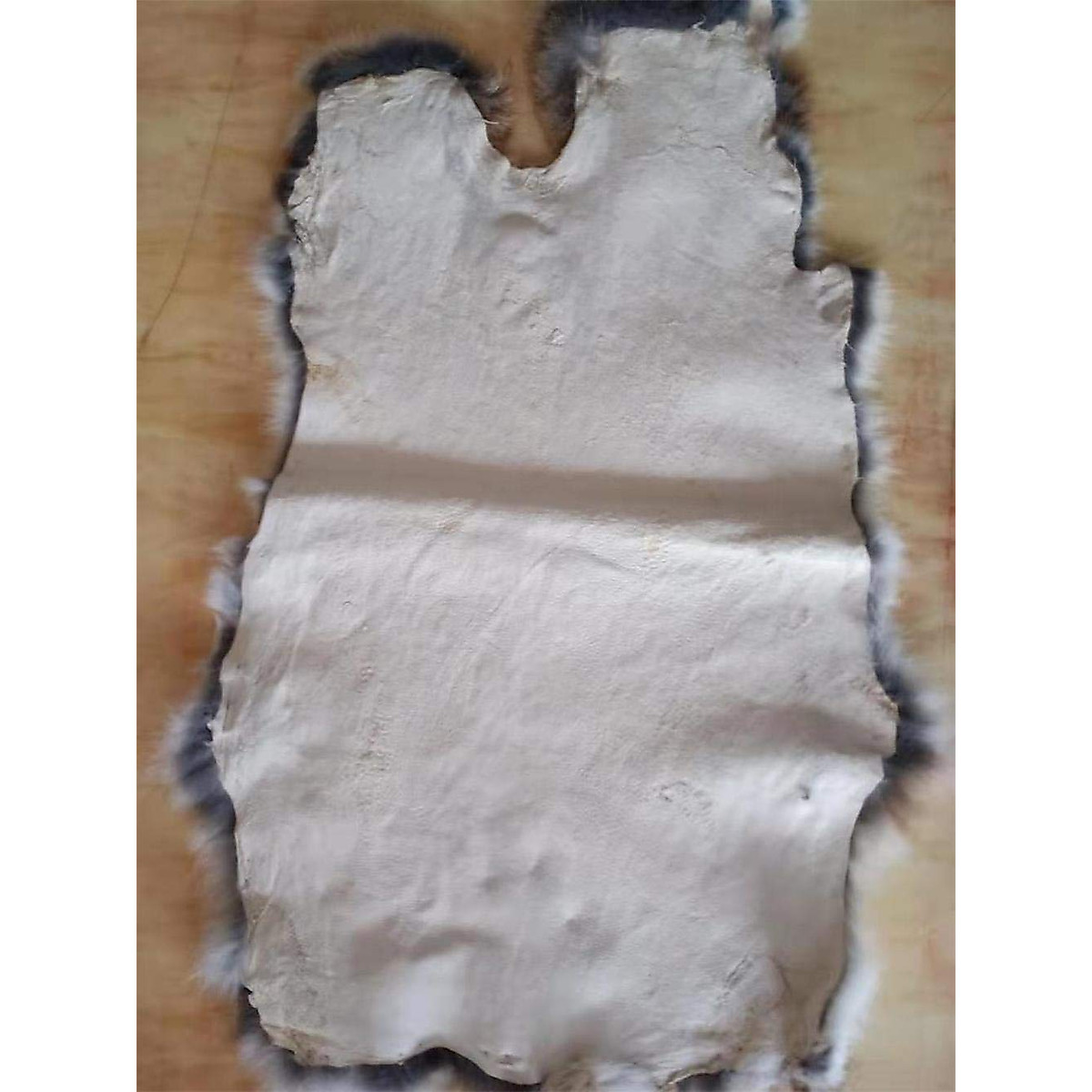 4pack Natural Tanned Rabbit Fur Pelt Real Rabbit Skin Hide Pelts (10" by 12" Rabbit Pelt with Sewing Quality Leather) (Natural Yellow Tanned)