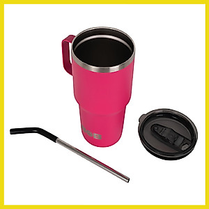 BOB THE COOLER CO 30Oz Heavy Duty Double Wall Vacuum Insulated Tumbler with Straw and Handle, Made of Stainless Steel, Great for Travel, Beach, & More