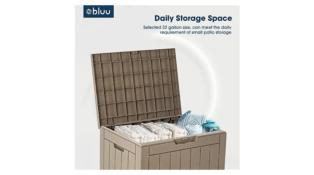BLUU 32 Gallon Storage Box for Patio & Garden