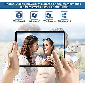 EATOP USB 3.0 ,512GB flash drive Photo Storage memory stick Thumb Drive Compatible with iPhone iPad Android and Computers (Silver)