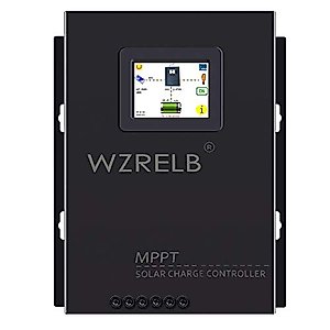 WZRELB 60A MPPT Solar Charge Controller 12V/24V/48 Auto , 18V/36V Manual, Battery Charger Controller，LCD Full Touch Screen Design