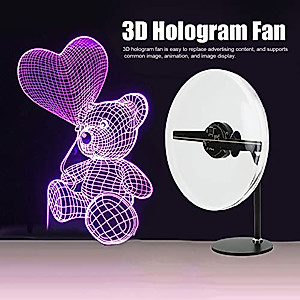 Holographic Projector, 3D LED Hologram Fan WiFi Advertising Machine with Cover, 800x800 Resolution, WiFi APP Operation, for Shop, Bar, Party Advertising Display(30cm/11.8inch)(US)