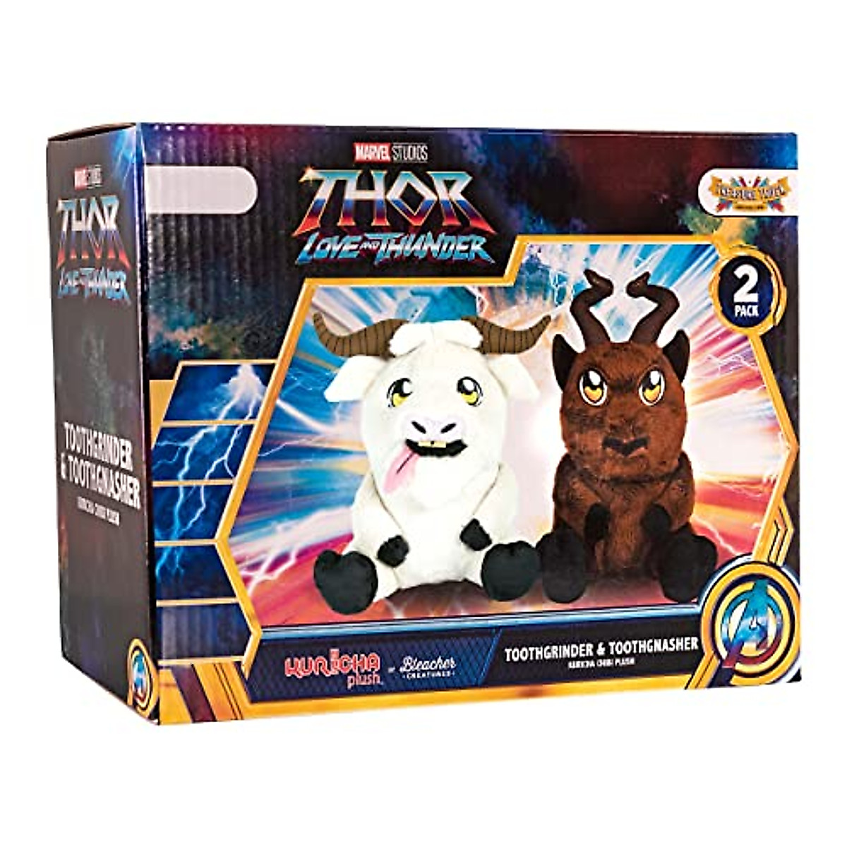 Bleacher Creatures Thor: Love & Thunder Limited Edition Kuricha Pack: Toothgnasher & Toothgrinder Witch Kuricha Plushies – Super Soft Chibi Inspired Toy