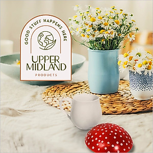 Upper Midland Products Mushroom Mugs | Ceramic Mushroom Coffee Mug with Lid | Set of 4 Mushroom Cups