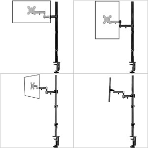 Bracwiser Single Fully Adjustable Standing Height Monitor Arm Stand Mount 800mm Tall for Monitor Computer Screen 13 15 17 19 20 22 23 24 26 27 30 32 inch VESA 75 100 (MD7821)
