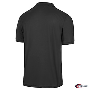Premium Wear Men's High Moisture Wicking Polo T Shirts | Black - Large