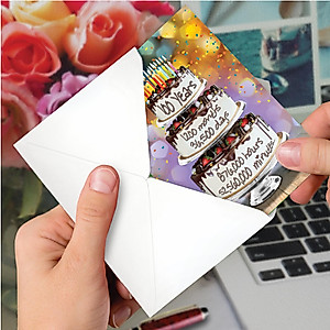 NobleWorks - Funny 100th Birthday Card with Envelope - Celebrate 100 Year Old Seniors Milestone, Humor Greeting Card for Grandparents - Year Time Count 100 C9097MBG