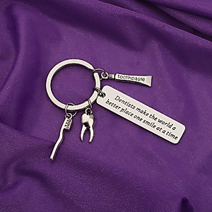 AKTAP Dental Hygienist Gift Funny Dentists Keychain Dental Assistant Jewelry
