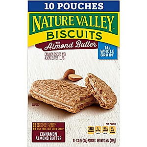 Nature Valley Biscuit Sandwiches, Cinnamon Almond Butter, 10 ct, 13.5 OZ (Pack of 6)