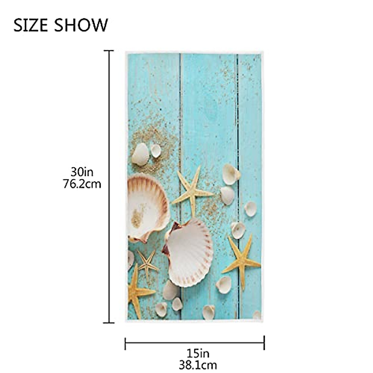 Starfish Hand Towels Summer Seashell Towel Ocean Face Towel Bath Decor Ultra Soft Towels for Bathroom Beach 30"x15"