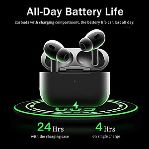 Wireless Earbuds, Bluetooth 5.2 Earbuds Stereo Bass, Bluetooth Headphones in Ear Noise Cancelling Mic, Earphones IP7 Waterproof Sports, 24H Playtime USB-C Charging Case Ear Buds for Android iOS White
