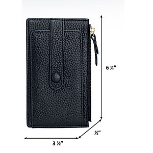 Genuine Leather Women's Slim Wallet Thin Small Purse Bifold ID Card Holder (D2 Dusty Pink)