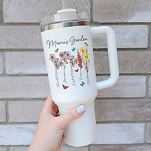 Personalized Custom Mama Tumbler, Mothers Day Tumbler Gifts, Mama Tumblers With Handle and Straw, Mommy Cups, New Moms Gifts, Birthday, Christmas