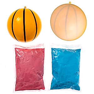 Gender Reveal Basketball with Powder | Exploding Basketballs Kit | Includes Both Pink and Blue Color Packs + One Basketball Shell
