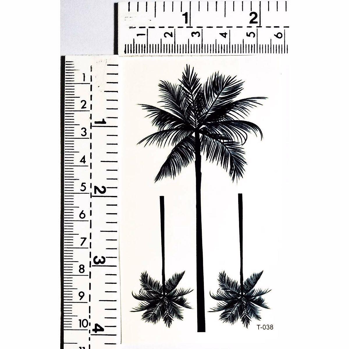 Mini Tattoos 2 Sheets Coconut Palm Beach Tree Cartoon Temporary Tattoo for Men Women Kids Children's Art Fashion Fun Party Tattoos Stickers Fake Body Waterproof (06)