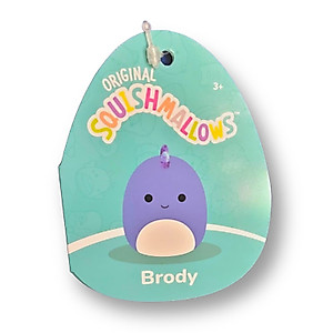 Squishmallows 11 Inch Brody Blue Dinosaur with White Belly Plush - Prehistoric Squad Stuffed Animal Toy