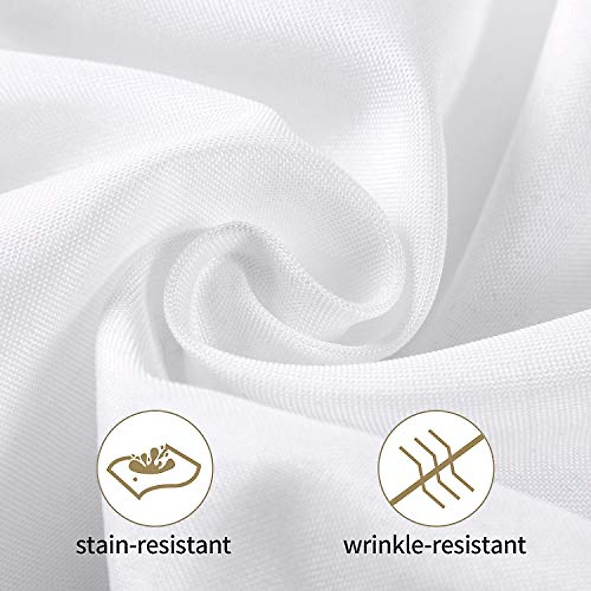 Ascoza 25pcs Polyester Cloth Napkins - 20 x 20 inch White Dinner Washable Napkins with Hemmed Edges for Restaurant/Wedding/Hotel(25,White)
