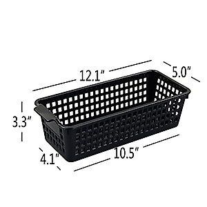 Jandson Slim Plastic Basket Storage Basket, 6 Packs