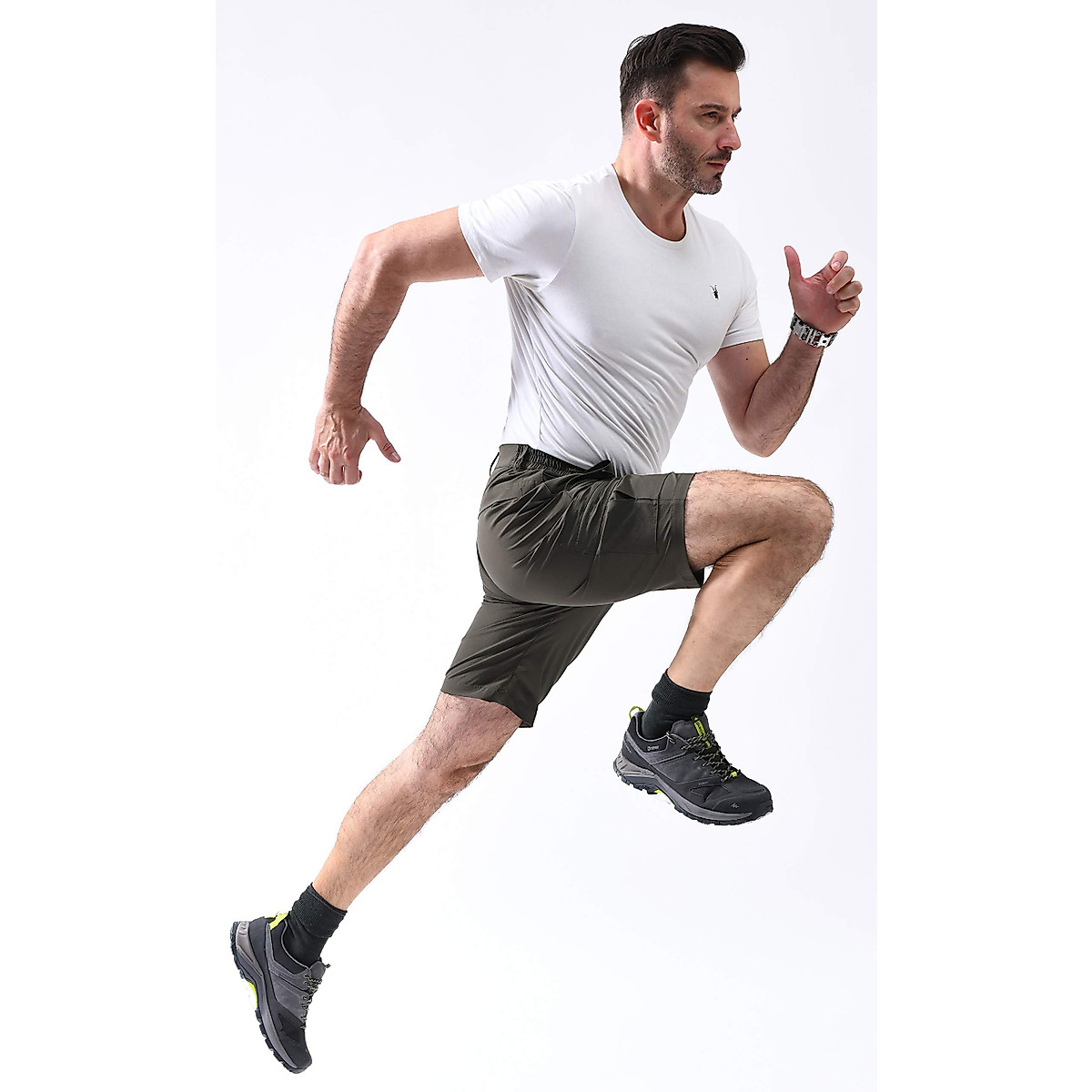 SVACUAM Men's Relaxed Fit Stretch Quick Dry Work Shorts(Army Green,38)