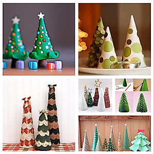 Crafjie Foam Cones for DIY Arts and Crafts (3.75 x 9.7 in, 16 Pack), White Polystyrene Foam Cones Christmas Tree Craft Supplies, for DIY Home Craft Project, Christmas Tree, Table Centerpiece