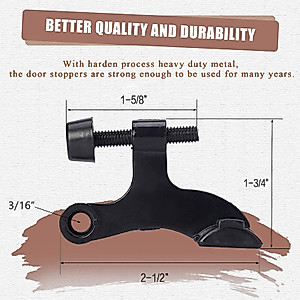 Enconker 4 Pack Hinge Pin Door Stopper Polished Brass, Heavy Duty Door Hinge Stopper Gold Pins Door Stops, Wall Protectors from Door Knobs Convenient Easy Installation Rubber Bumper Tips