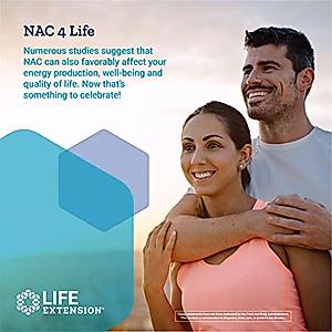 Life Extension N-Acetyl L-Cysteine 600mg - Powerful Antioxidant NAC Supplement For Liver Health and Healthy Glutathione Levels Support - Gluten Free, Non-GMO, Vegetarian - 60 Capsules