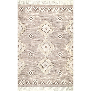 nuLOOM Savannah Moroccan Tasseled Wool Area Rug, 4x6, Beige