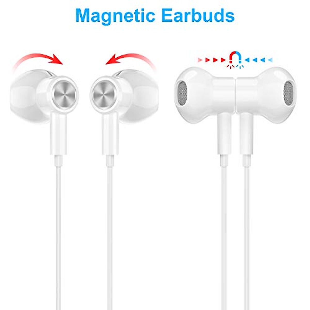 TITACUTE USB C Headphones for Galaxy S20 FE S23 Ultra Noise Cancelling Type C Earphone Magnetic Wired in Ear Headphone with Mic Stereo Earbuds for Samsung S21 S22 A53 Z Flip Pixel 6 7 6a OnePlus 11