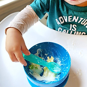 ChooMee Silicone Suction Bowls | Extra Strong Suction with Firm Bowl | Ideal for Infant and Toddler Baby Led Feeding | Medium + Small 2 CT