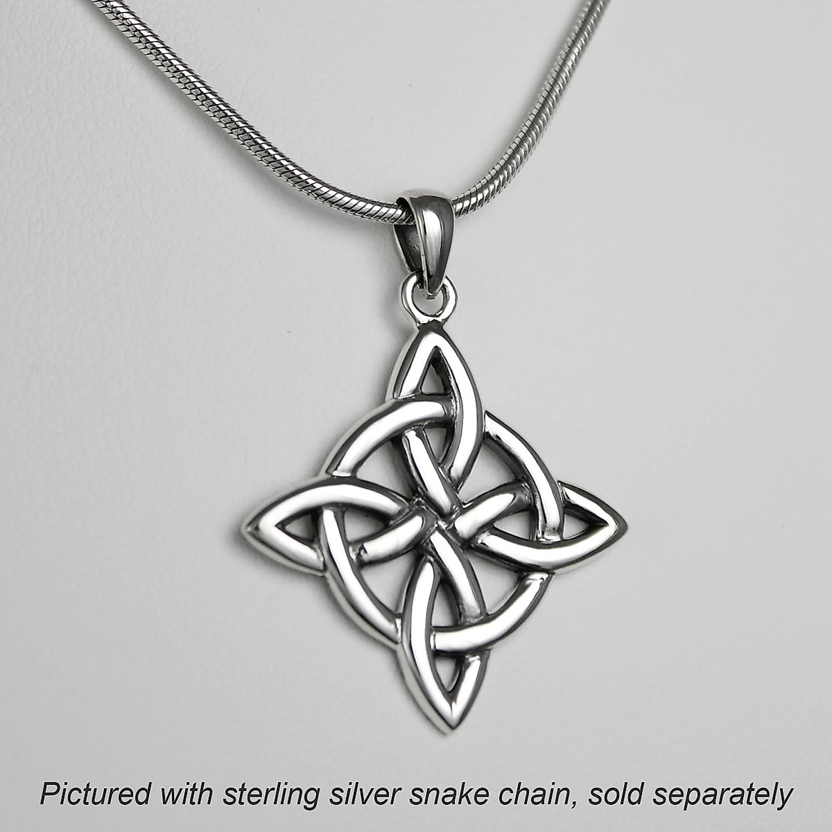 Moonlight Mysteries Sterling Silver Celtic Quaternary Witches Knot Pendant