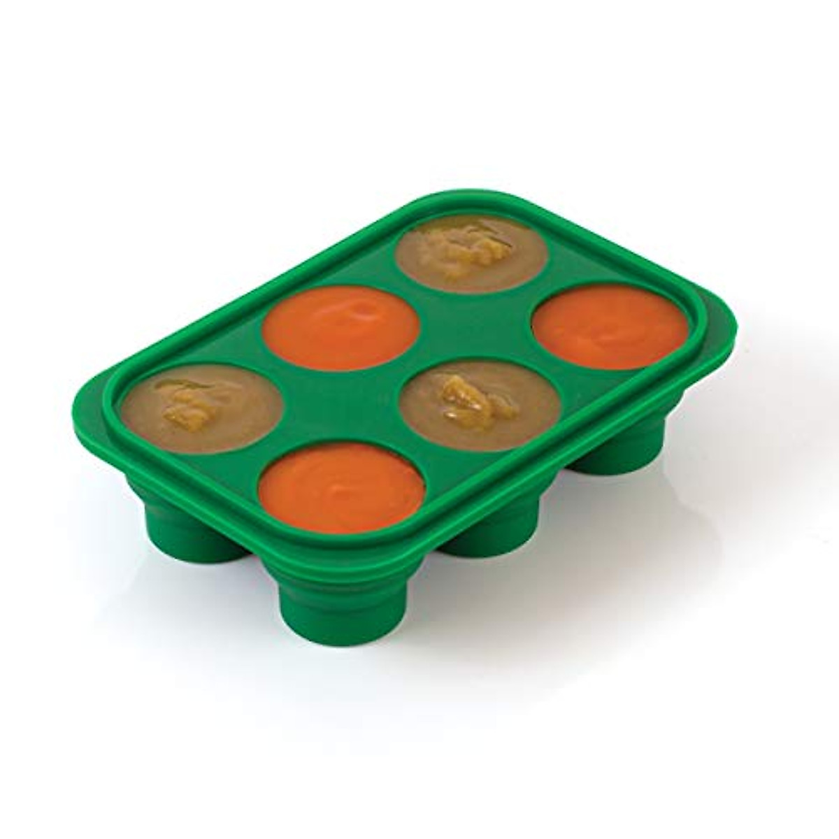 HIC Kitchen Prep-N-Freeze Mini Portion Tray with Lid, Collapsible LFGB Silicone, 2-Ounce Sections