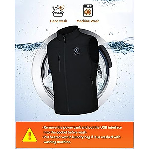 FUNPRO Heated Vest for Men Women, Windproof Electric Heating Vest, Softshell Sleeveless Sports Jacket, Battery Not Included