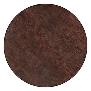 Dinehome 5 Piece Round Wood Dining Table and 4 Chairs Set with Special-shaped Legs and an Exquisitely Designed Retro Hollow Back, Antique Blue + Dark Brown