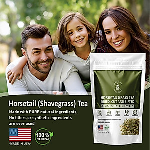 Horsetail Herb Tea for Healthy Urinary Tract, Cola de Caballo Hierba Te Shavegrass Herb | Dried Leaves, Cut and Sifted| 3oz (85 grams)| Made in USA