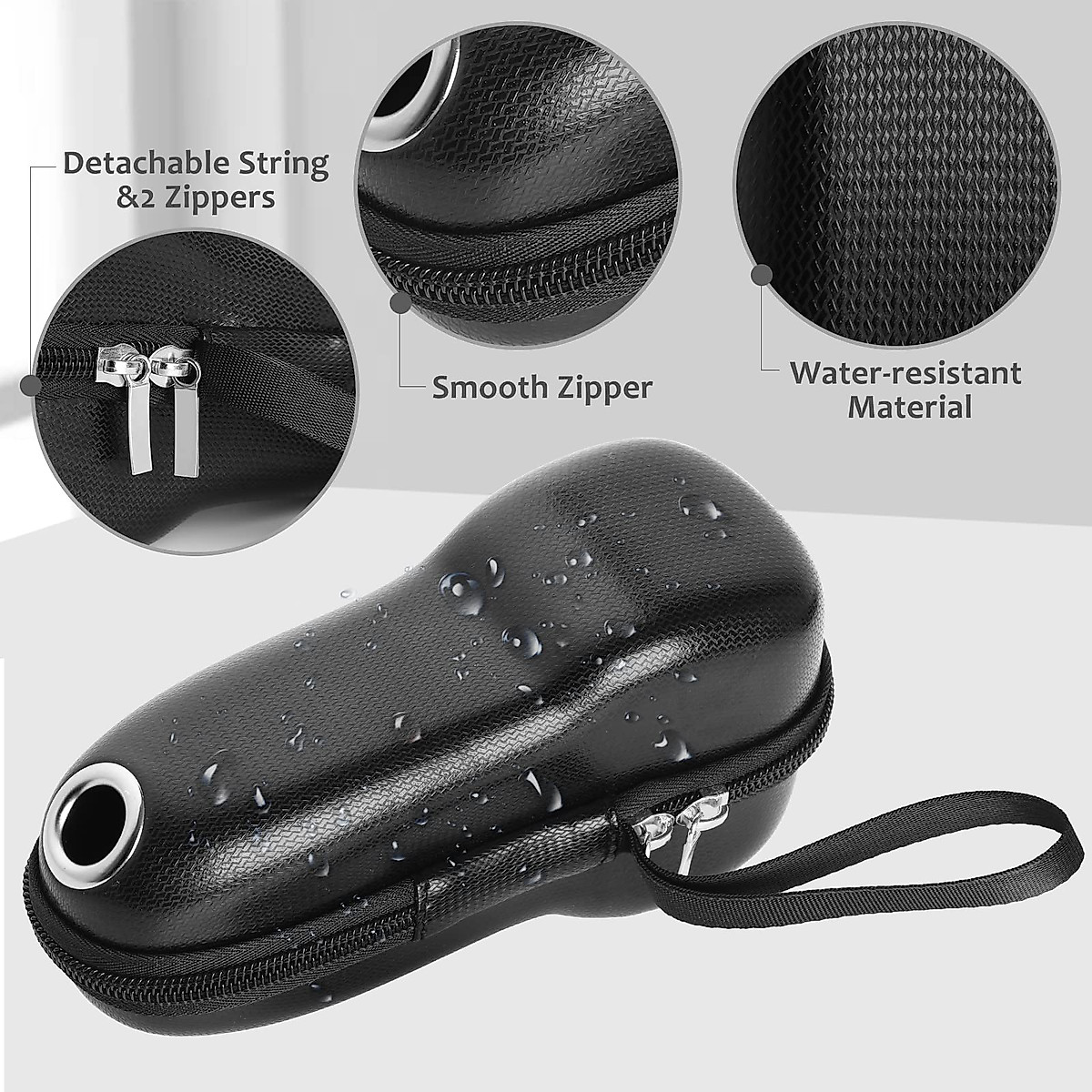 Joogee Travel Razor Case, Hard Case for Men's Shavers, Black Leather Organizer Carrying Bag