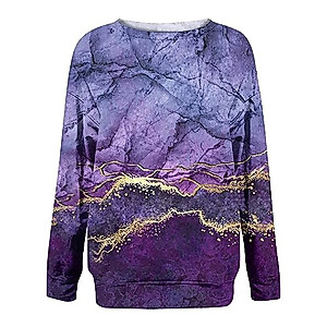 JJHAEVDY Christmas Women Fashion Sweatshirts Long Sleeve Clothes Button Up Color Blocking Tops Lightweight Pullover Zip Up Sweatshirt Women Tshirts(3-Dark Purple,3X-Large)