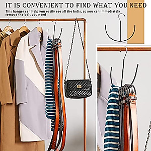 6 Pieces Belt Hanger for Closet Space Saving Black Belt Organizer Hanging Tie Hanger Multi Purpose Tie Rack Closet Organizer Hook Rack for Belt Ties Scarves Camisoles Hats Bras Shoes Organization