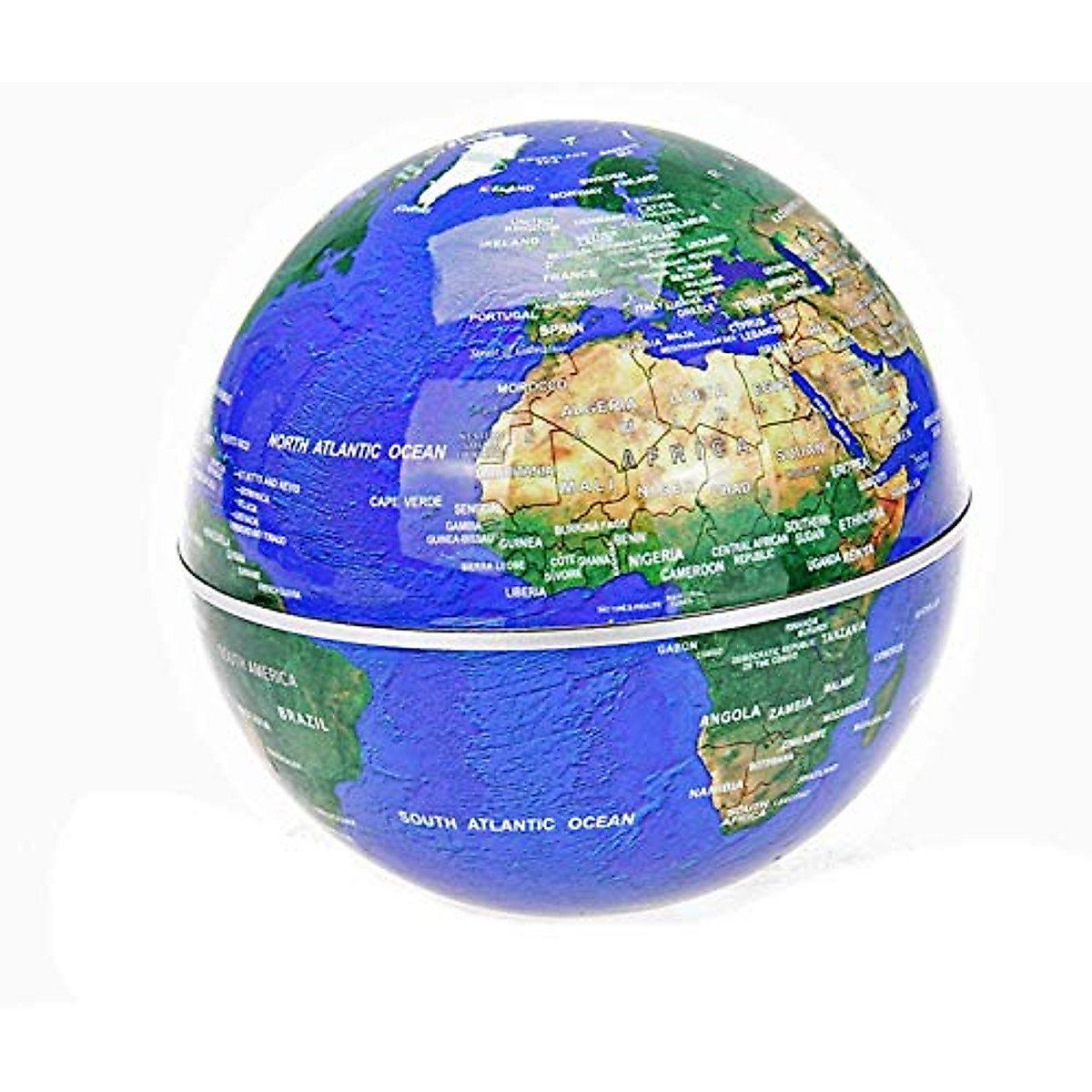 FUGEST Magnetic Levitation Floating Globe World Map with C Shape Base (Blue 3" Globe)