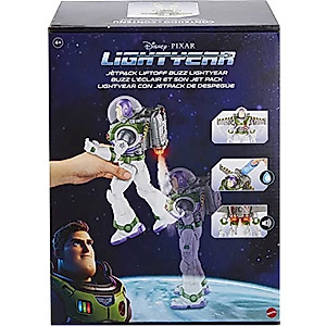 Disney and Pixar Lightyear 12-in Action Figure with Vapor Effect & Sounds, Buzz Lightyear Jetpack Liftoff Toy