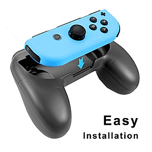 Grip kit for Nintendo Switch Joy-Con Controllers,Hand Grips Compatible with Nintendo Switch OLED Model Controllers,2Pack (Black/Black)