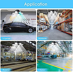 KASLIGHT 2 Pack Garage Light, 160W 16000LM 6500K Deformable Garage Ceiling Lights with 6 Adjustable Panels Led Garage Light, Bright Shop Lights for Garage Attic Workshop Basement Bay Warehouse