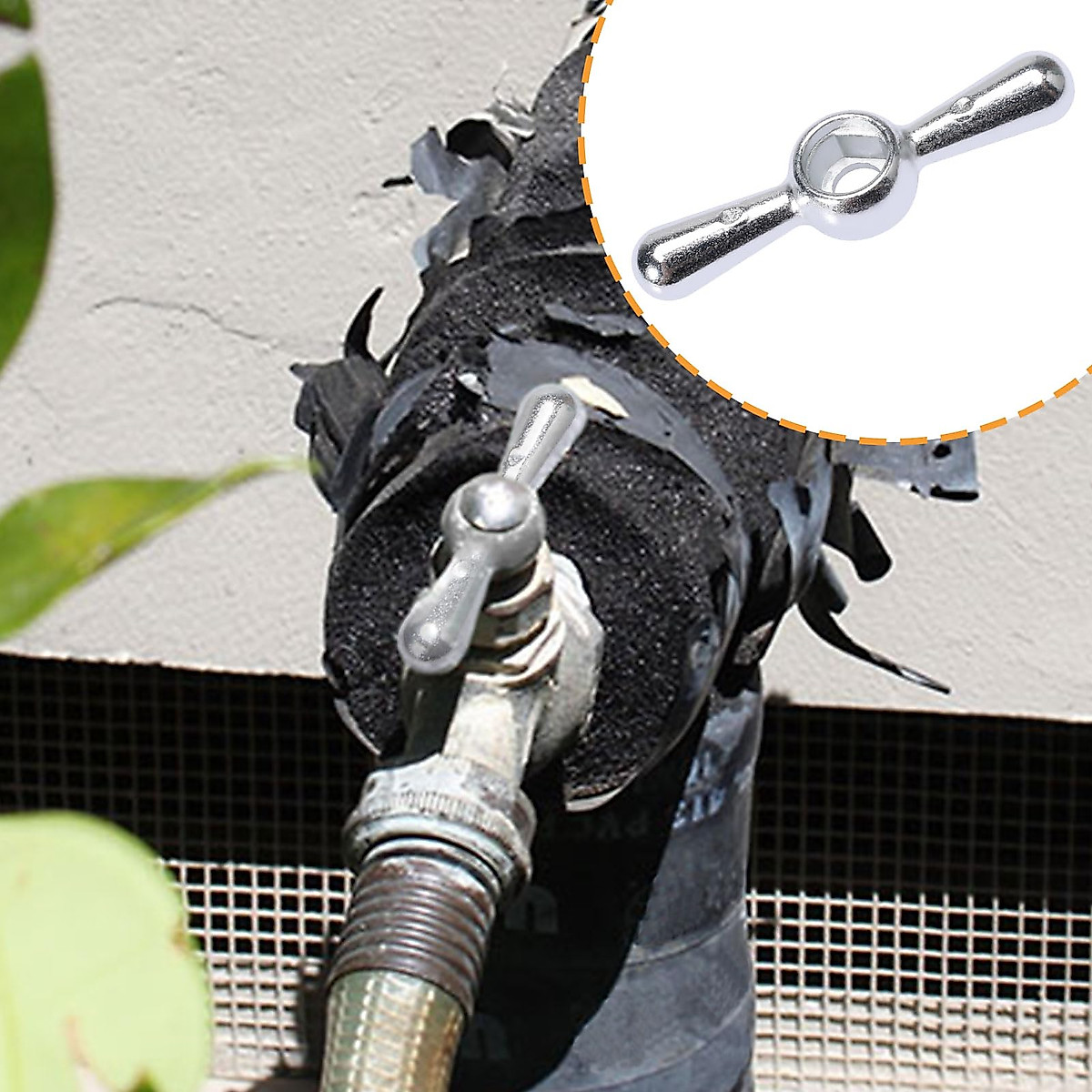 VIDABTE PP20617 Replacement Tee Handle with Square Broach in Chrome,Outdoor Faucet Handle Tee Handle,Metal Outside Faucet Hose Bibb Tee Handle,Square Broach (2 pcs)