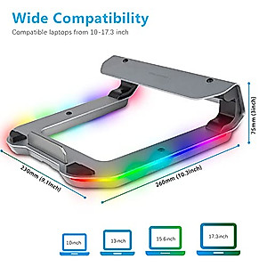 ESGAMING RGB Laptop Stand for Desk with 4 Port USB 3.0 Hub, Ergonomic Anti-Slip Computer Stand Holder, Type C Cable, 10 RGB Modes, Aluminum Notebook Stand Laptop Riser Compatible up to 17.3" Laptops