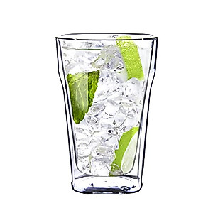 M&N HOME Double Walled Glass Cup, Double Wall Insulated Drinking Glasses, Double Wall Glass Coffee Mugs, Vaso de Vidrio de Doble Pared (Set of 2) - 13.5-Ounces