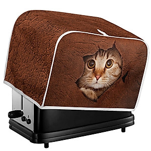 Coldinair 3D Cat Design 4 Slice Toaster Cover Small Kitchen Appliance Bread Maker Dust Cover and Fingerprint Protection