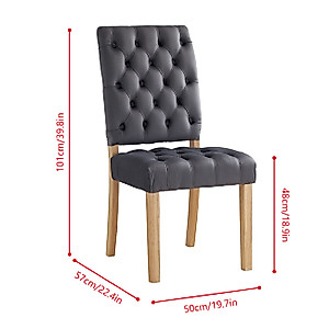 4HOMART Yvonne&F.L.A.M. Dining Chair with Arms Modern Tufted Upholstered Accent Chair Leisure Padded Chairs with Solid Wooden Legs Occasional Living Room Side Chairs Studded with Button Nailhead