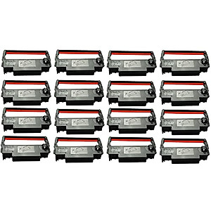 Bixolon (RRC-201BR-16) ERC-30, 16-Pack KD02-00057A Black and Red Ribbon Cartridge ink Compatible with SNBC SRP-275 & SRP-270 (GRC-220BR)