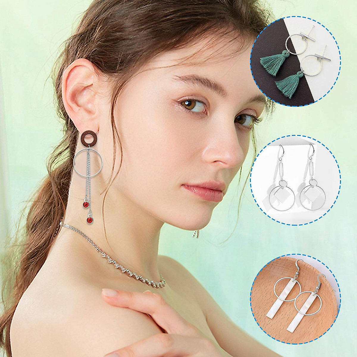 100Pcs Earring Hoops for Jewelry Making, 30mm Earring Finding Hypoallergenic Round Circle Earrings Beading Hoop Bulk Open Bezel Pendant Frame for DIY Earring Making Jewelry Finding(Gold)