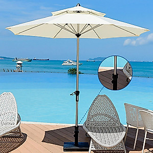 AQEENURA 8 Pieces Patio Umbrella Replacement Parts Kit Patio Table Umbrella Hole Ring Plug Cover and Cap Umbrella Stand Base Screw Umbrella Pole Cap (8PCS)